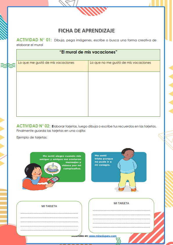 Actividad de aprendizaje de tutoría | ¡ De regreso al cole! | Aprendo ...
