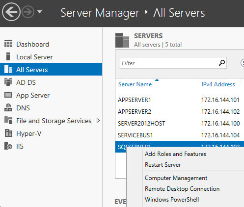 Enabling Remote Management for a Windows Server 2012 Core Hyper-V instance