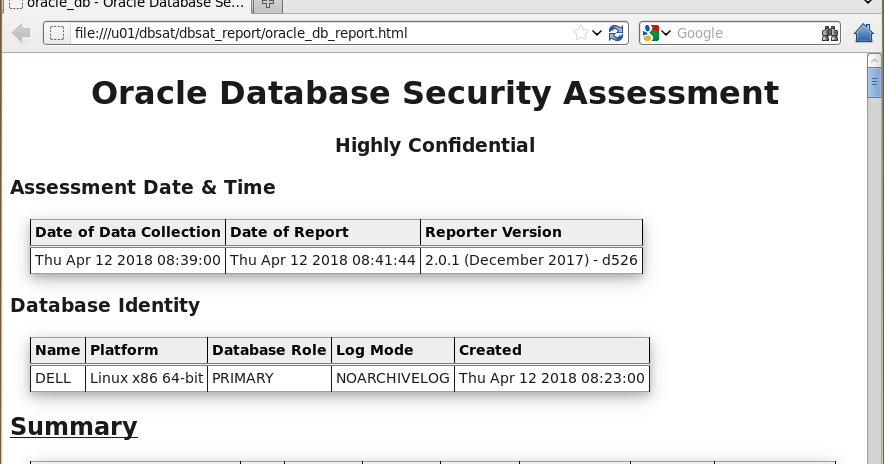 my-orcl@Areef DBA, my-orcl@Arif DBA: DBSAT - Oracle Database Security ...