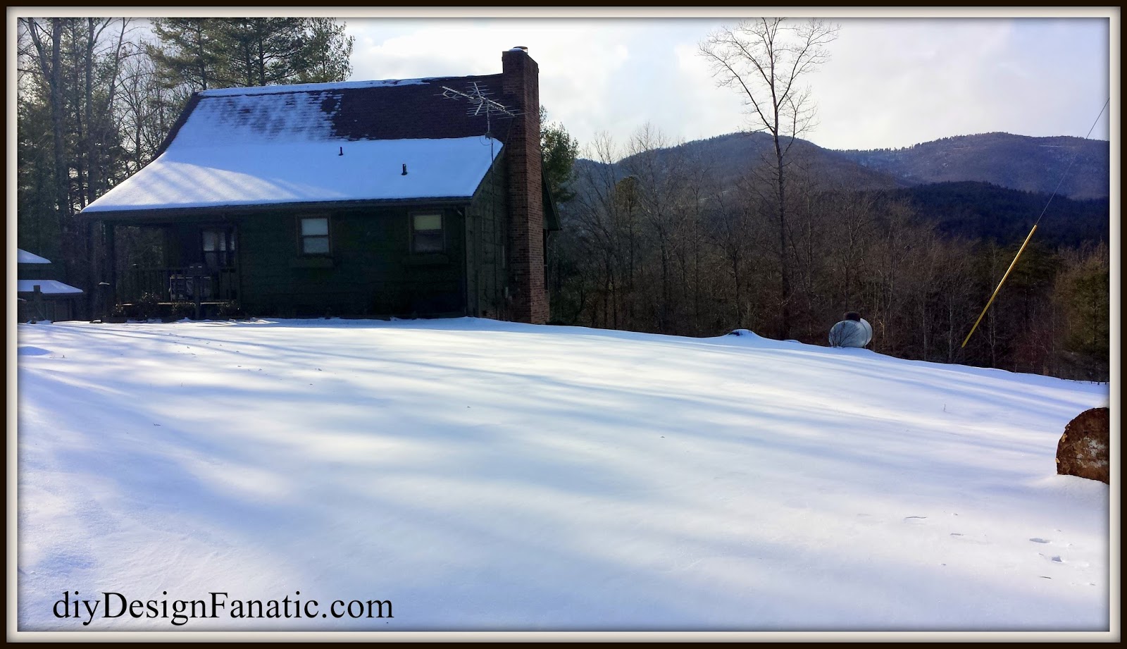 diy Design Fanatic: A Little Snow At The Mountain Cottage
