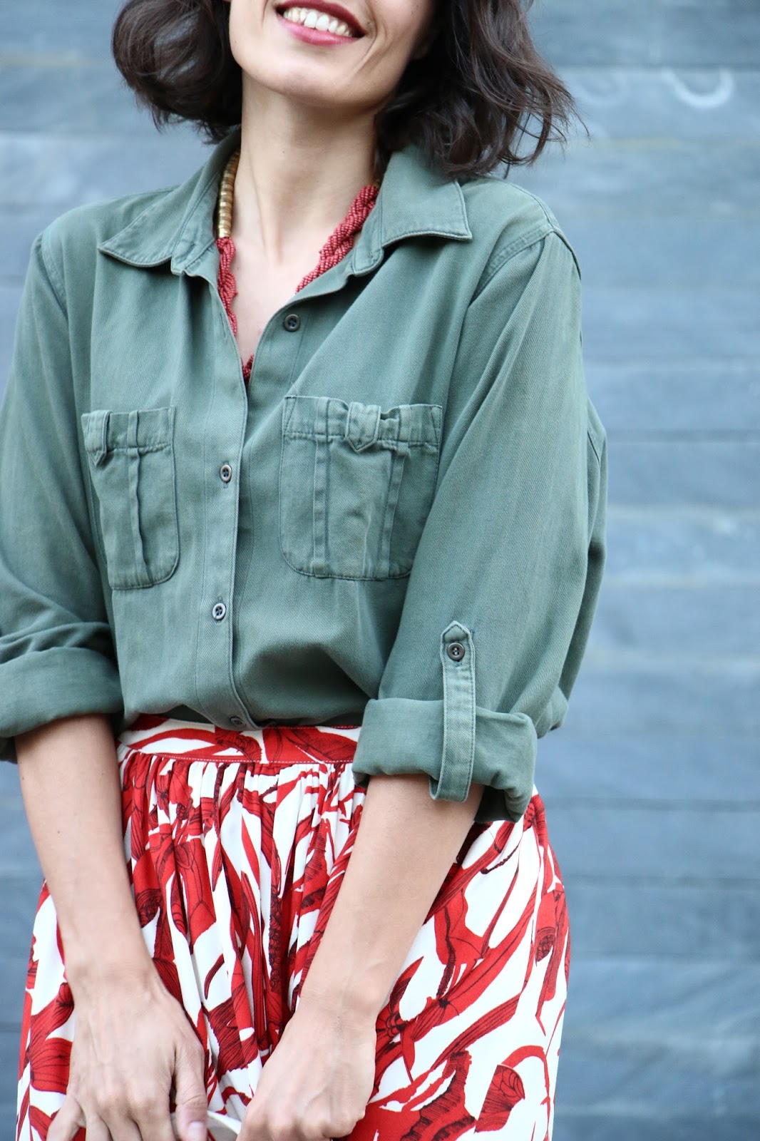 I love Fita Métrica: Khaki & Red