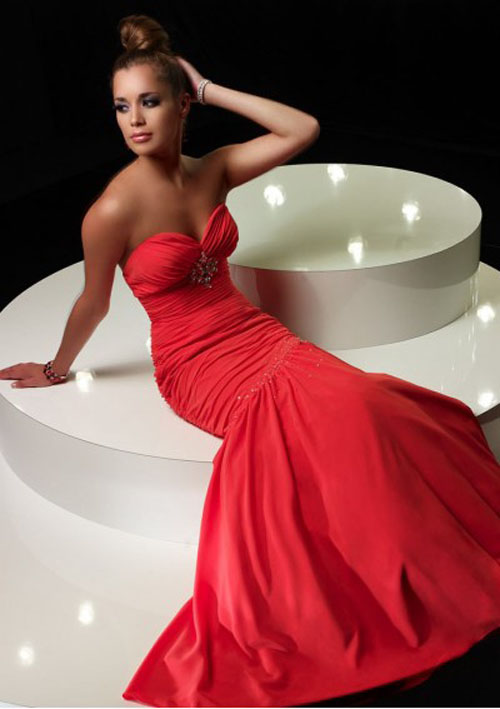 Romantique Robe de soirée rouge