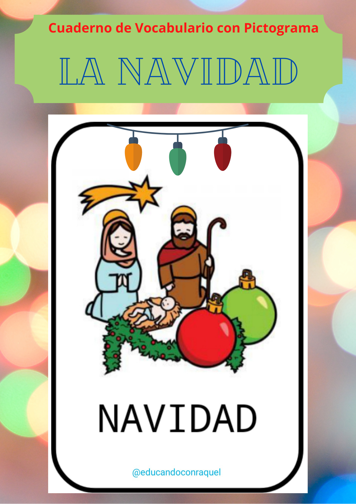 Educando con Raquel: Cuaderno de Vocabulario con Pictogramas: LA NAVIDAD