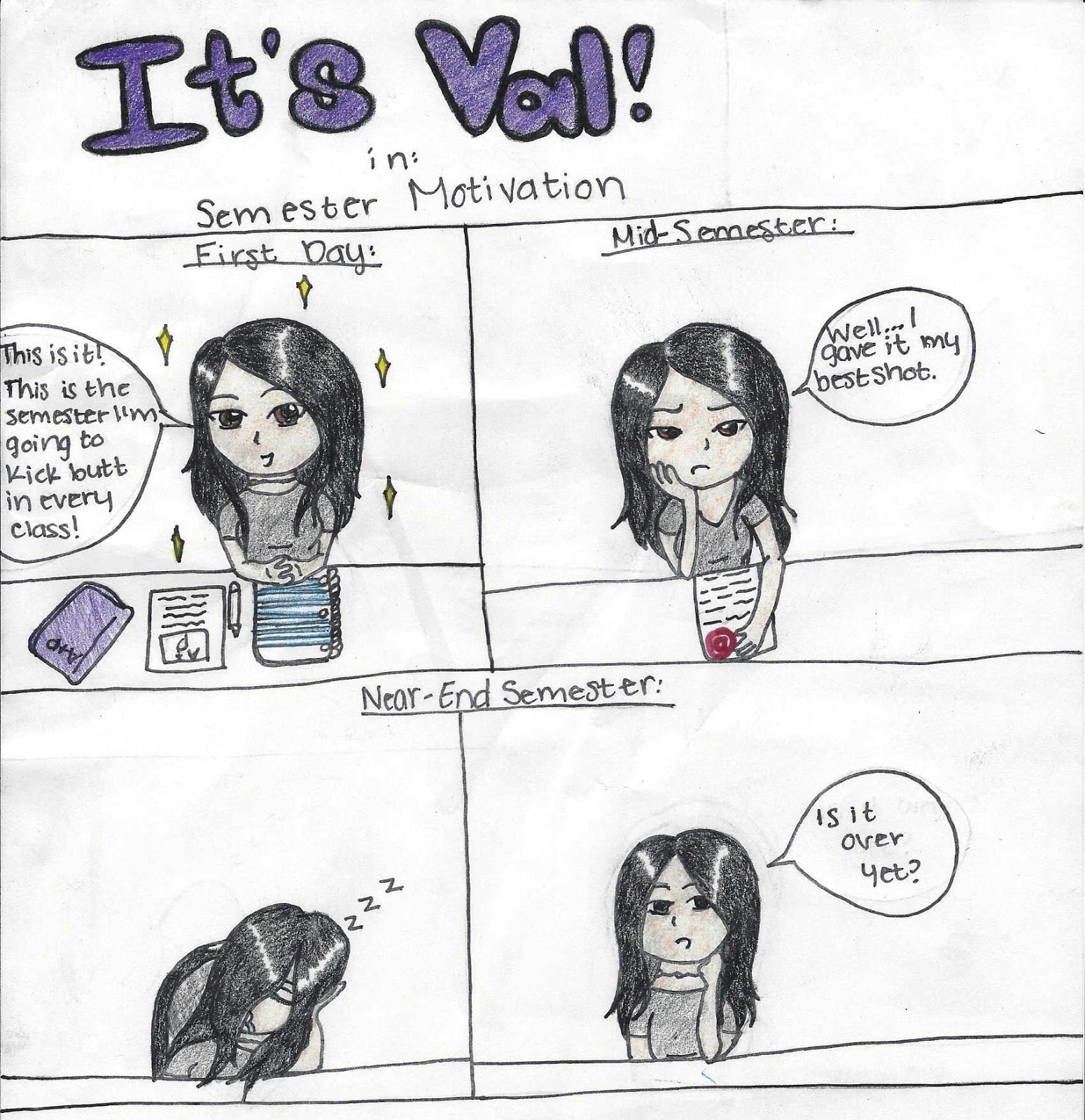 It's Val!: Semester Motivation Comic Strip