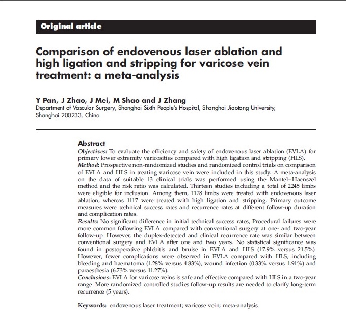Vascular Mind : COMPARISON OF ENDOVENOUS LASER ABLATION AND HIGH ...