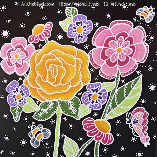 Folk Art Flowers | Art Chick Studio