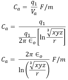 Capacitance of Three Phase Transmission Line - Unsymmetrical Spacing