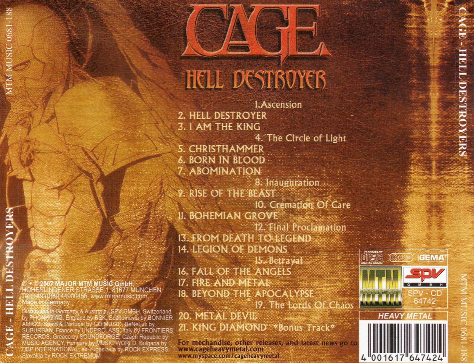 WHERE METAL RULES: CAGE - HELL DESTROYER (2007)