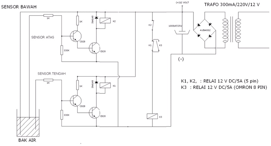 Water Level Controller sederhana dengan 4 buah transistor ~ Blog edukasi
