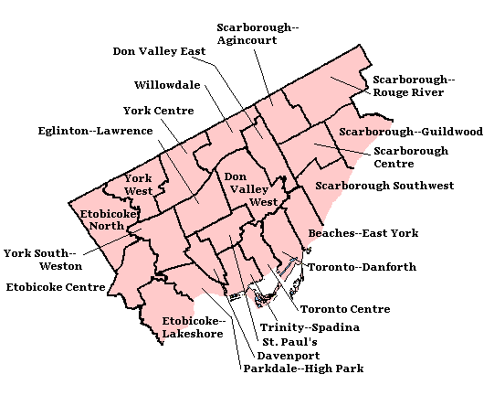 Canadian Election Atlas: 2011 federal election poll maps: Toronto (part 1)