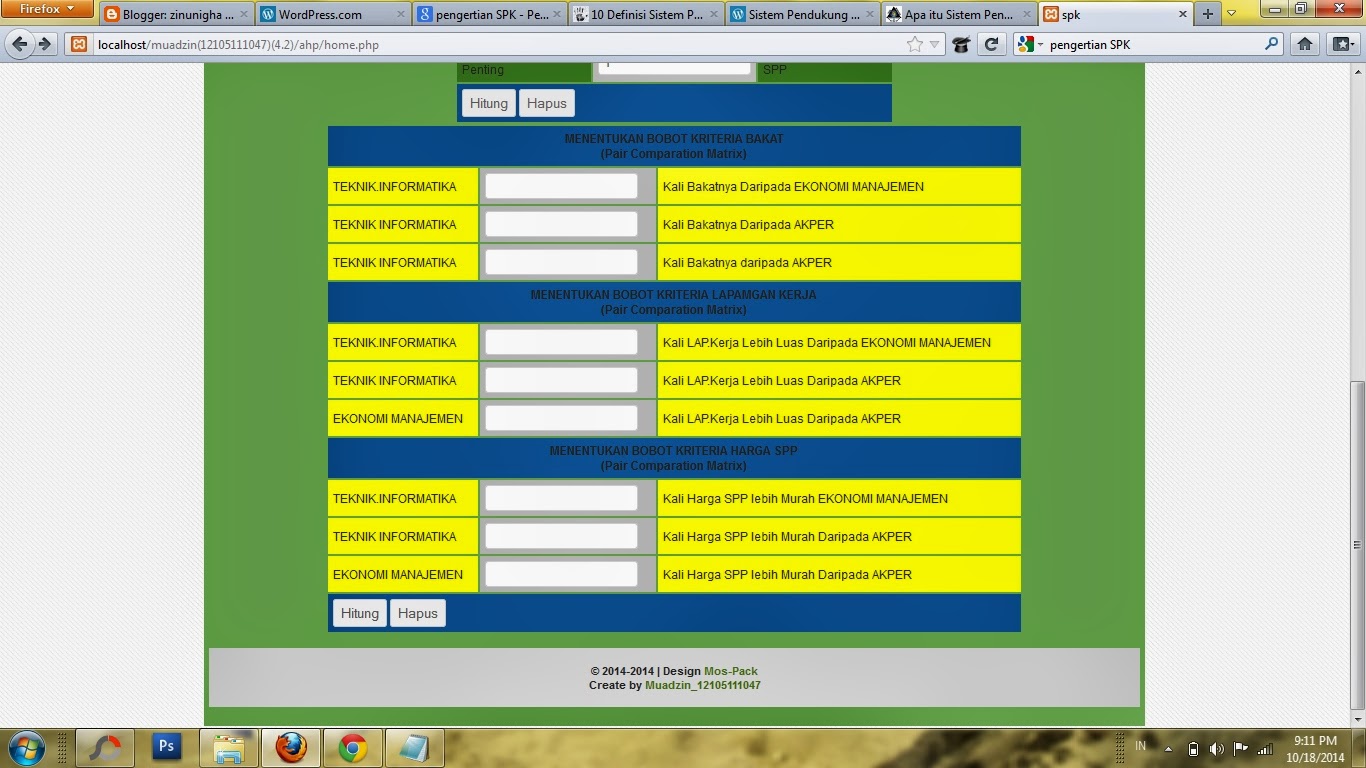contoh Sistem pendukung keputusan (SPK) sederhana | Coding skill