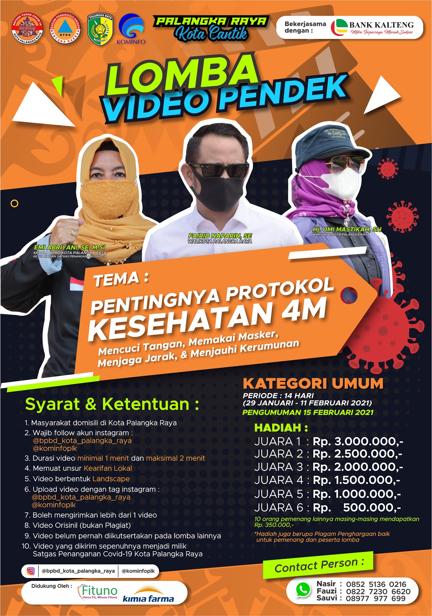 Ikuti Lomba Video Pendek Pentingnya Protokol Kesehatan, Satgas COVID-19 ...