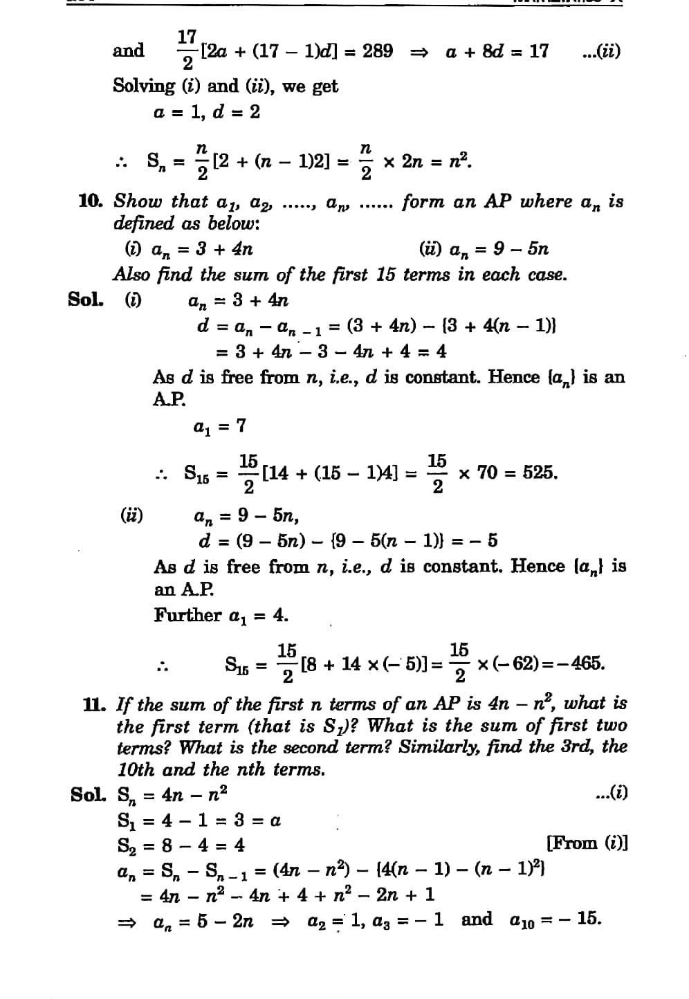 Arithmetic progressions class 10 math - Studypur