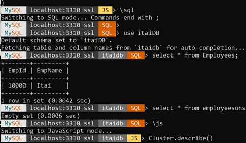 CopyPaste.Net: MySQL Shell