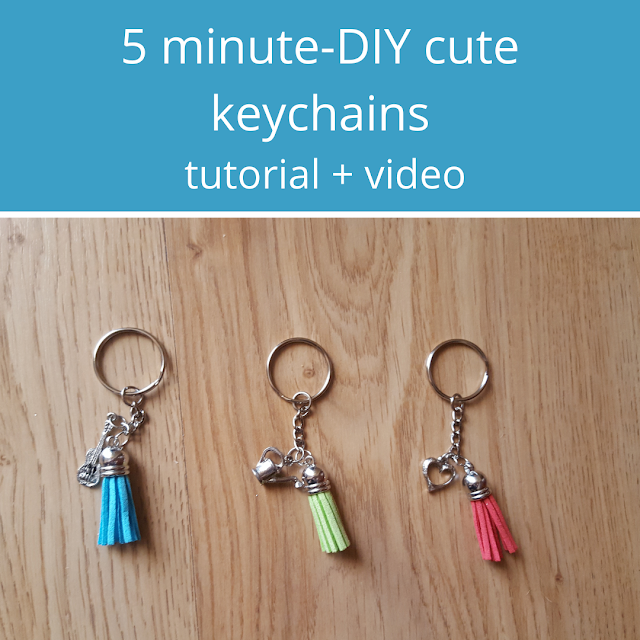 5 minute-DIY cute keychains - tutorial + video |Keeping it Real