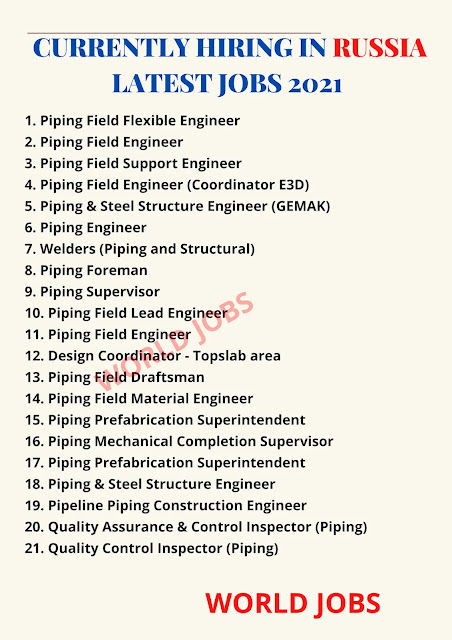 CURRENTLY HIRING IN RUSSIA LATEST JOBS 2021