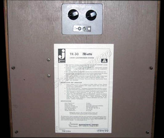 stereonomono - audio Hi Fi Compendium - 14 years on-line: Jensen TR-30