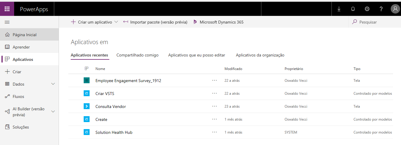 ERP Dynamics AX Brasil: MS PowerApps
