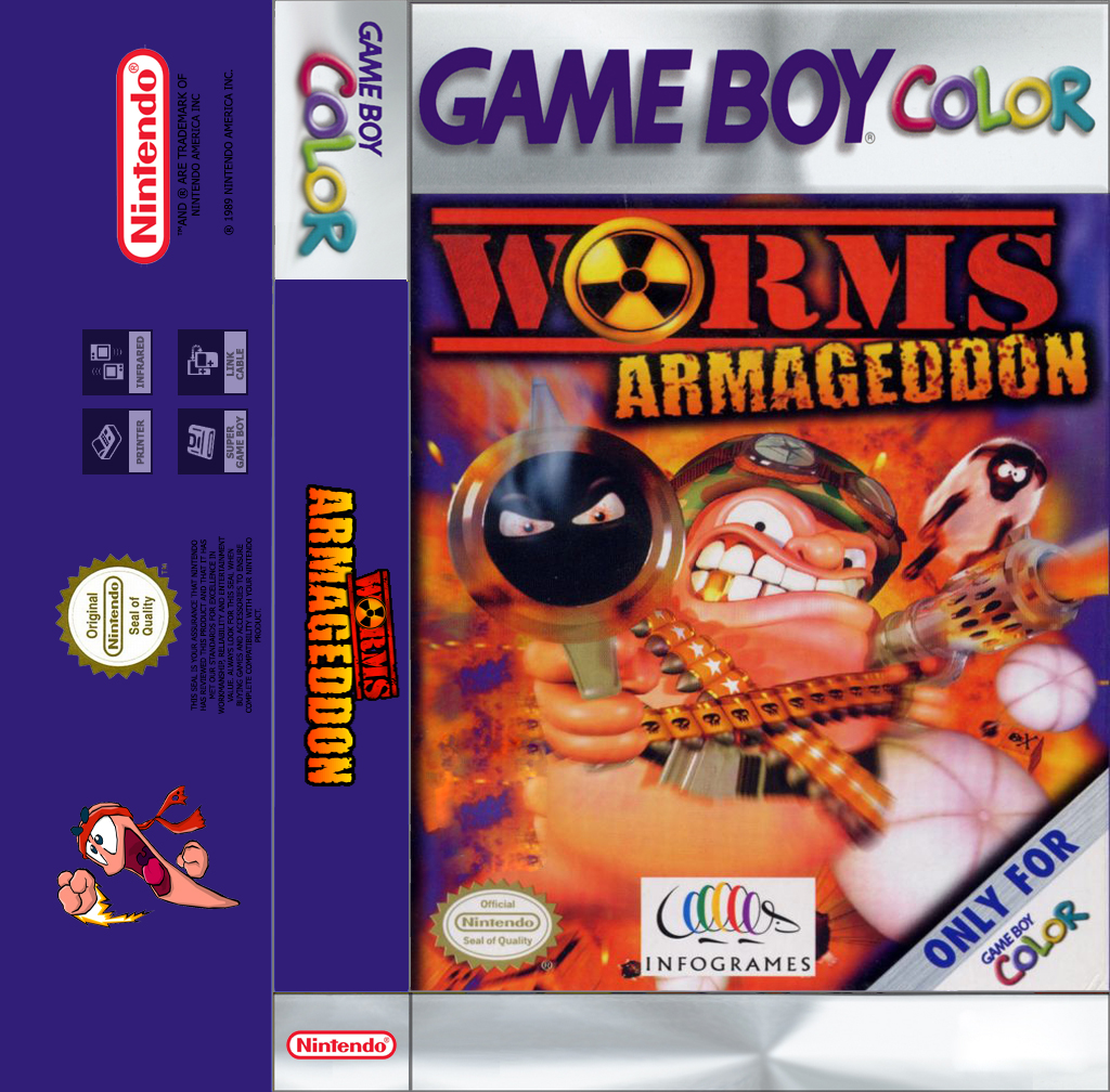 Solo una partida mas: Worms armageddon Game boy color cassette cover
