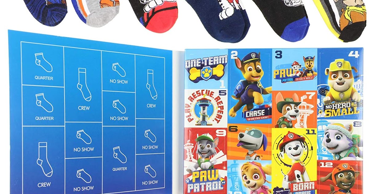 NickALive!: Nickelodeon Paw Patrol Kids 12 Days of Socks Holiday Advent ...