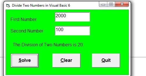 Free Programming Source Codes And Computer Programming Tutorials Divide Two Numbers In Visual