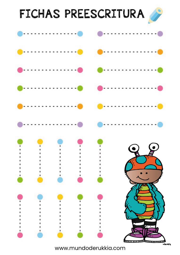 Fichas de Preescritura para Preescolar | Mundo de Rukkia