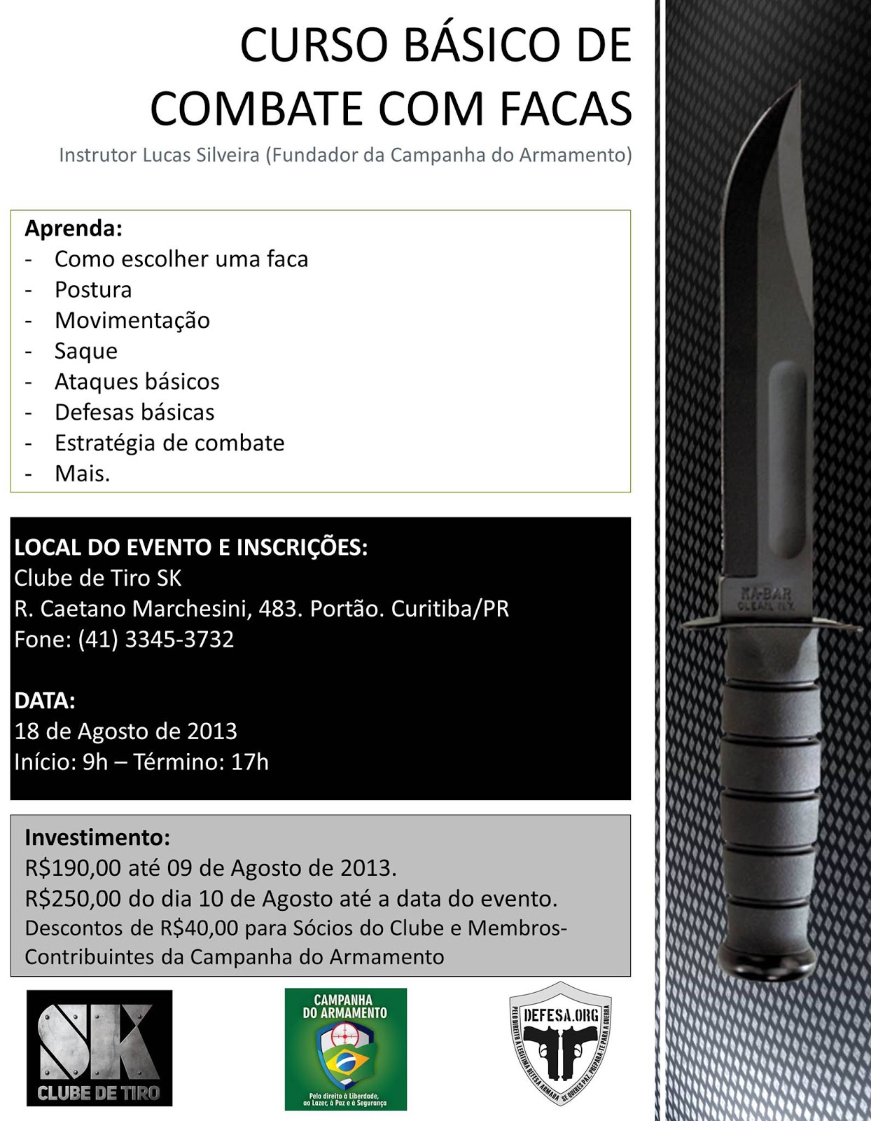 Frase D'Armas: Curso Básico de Combate com Facas