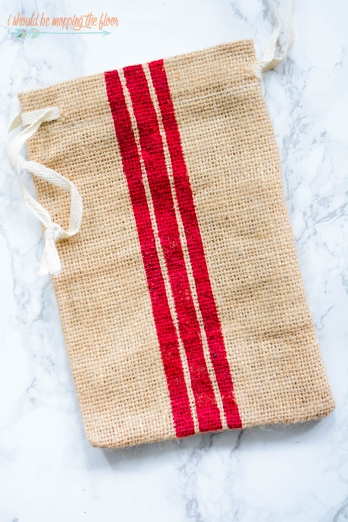 Miniature Grain Sack Gift Bags | i should be mopping the floor