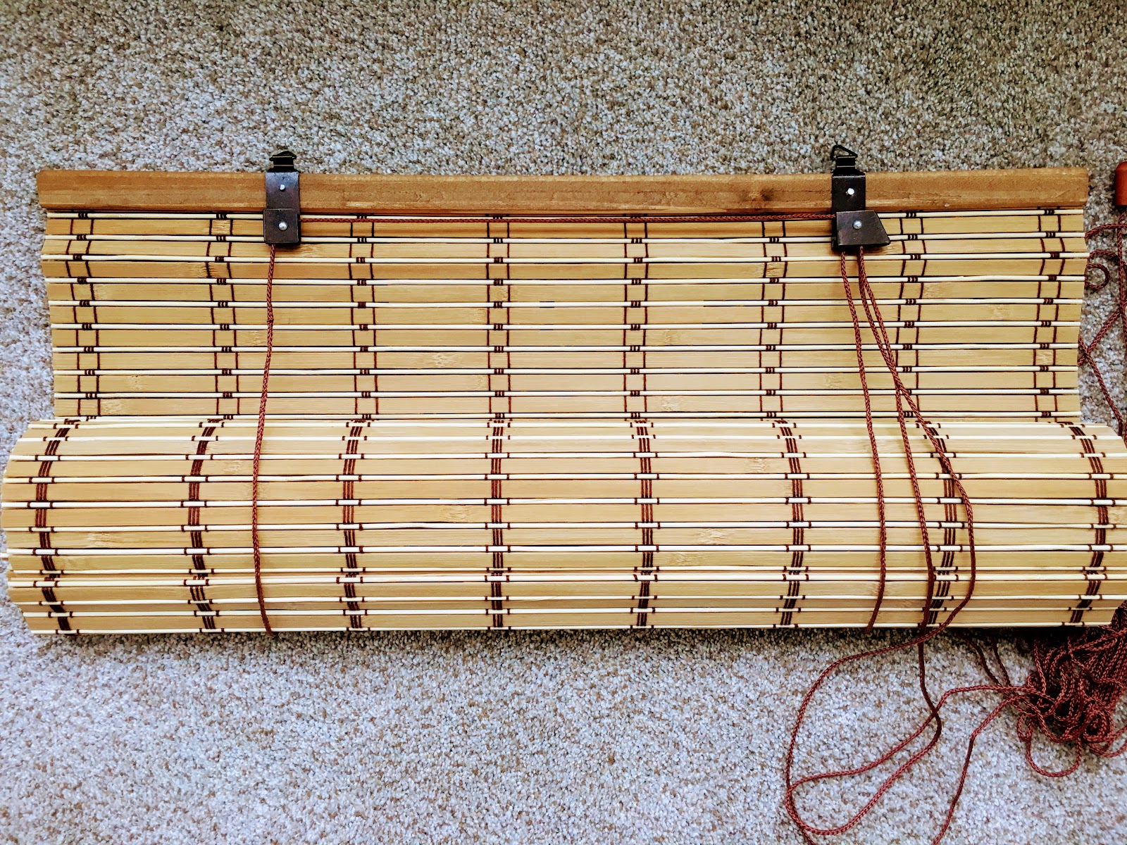 DIY: roll-up bamboo blinds