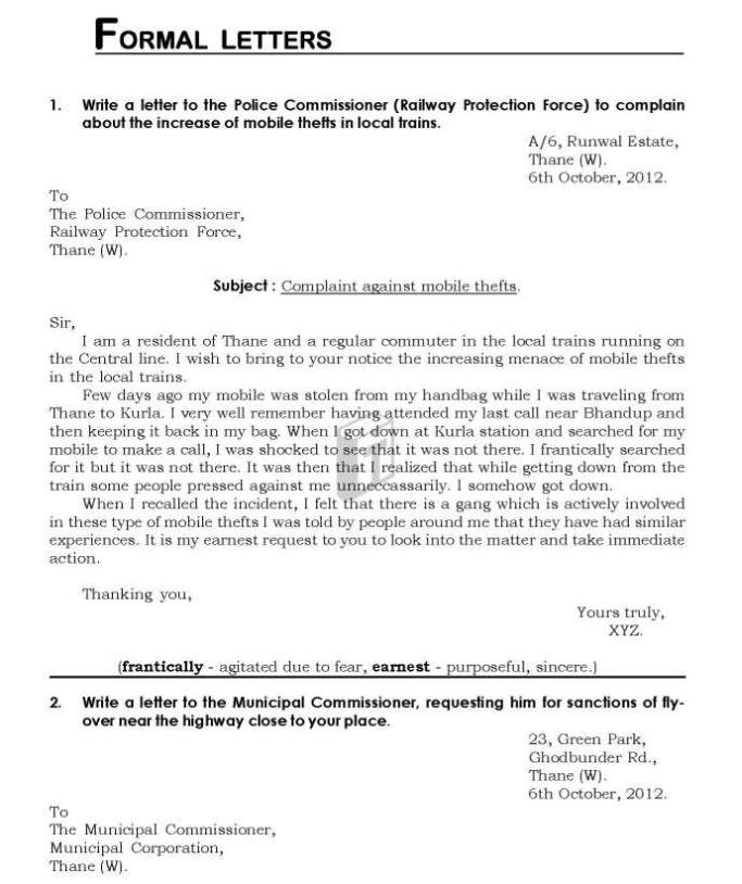 Formal Letter Format To Municipal Corporation - Birthday Letter