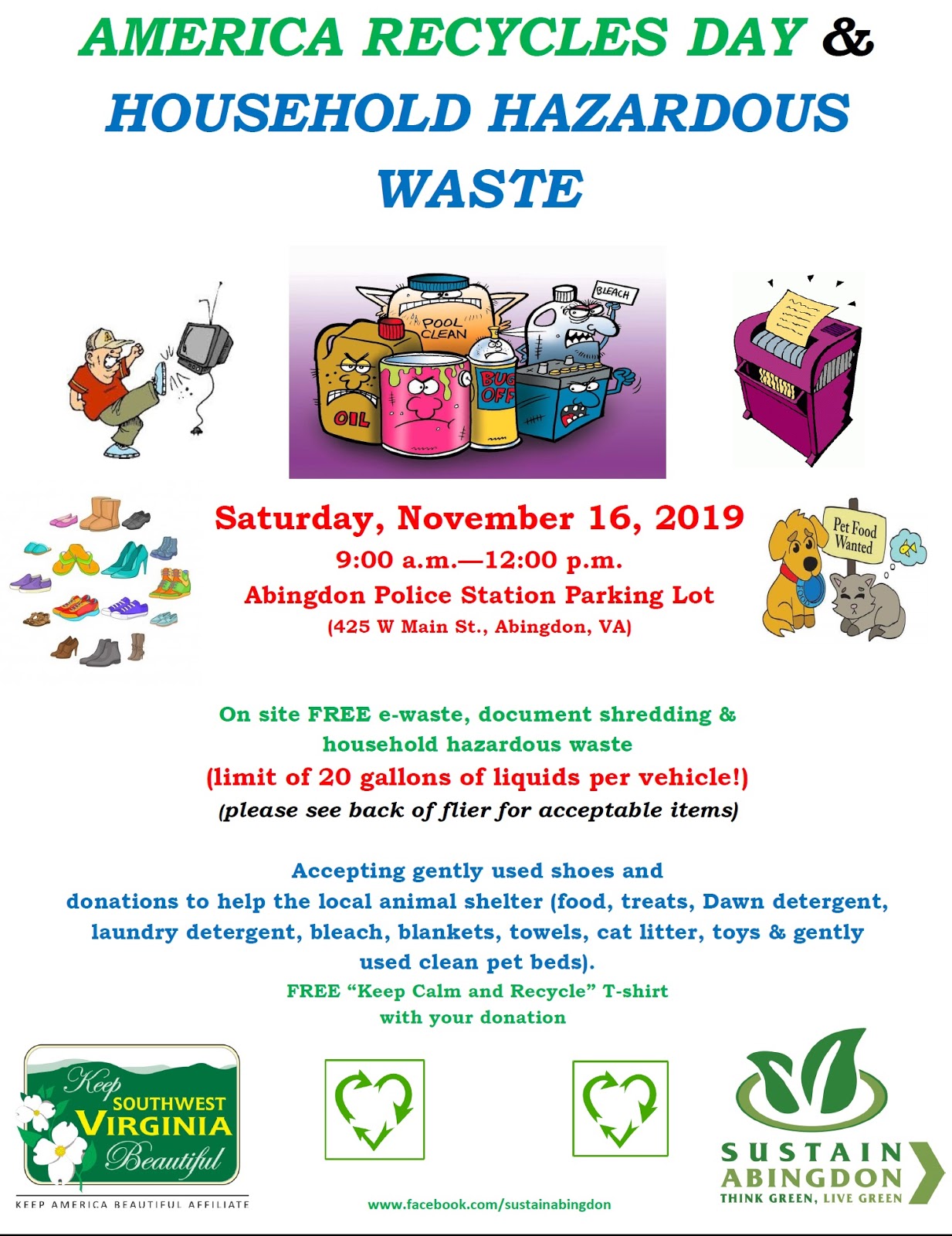 Town of Abingdon, Virginia : America Recycles Day & Household Hazardous ...