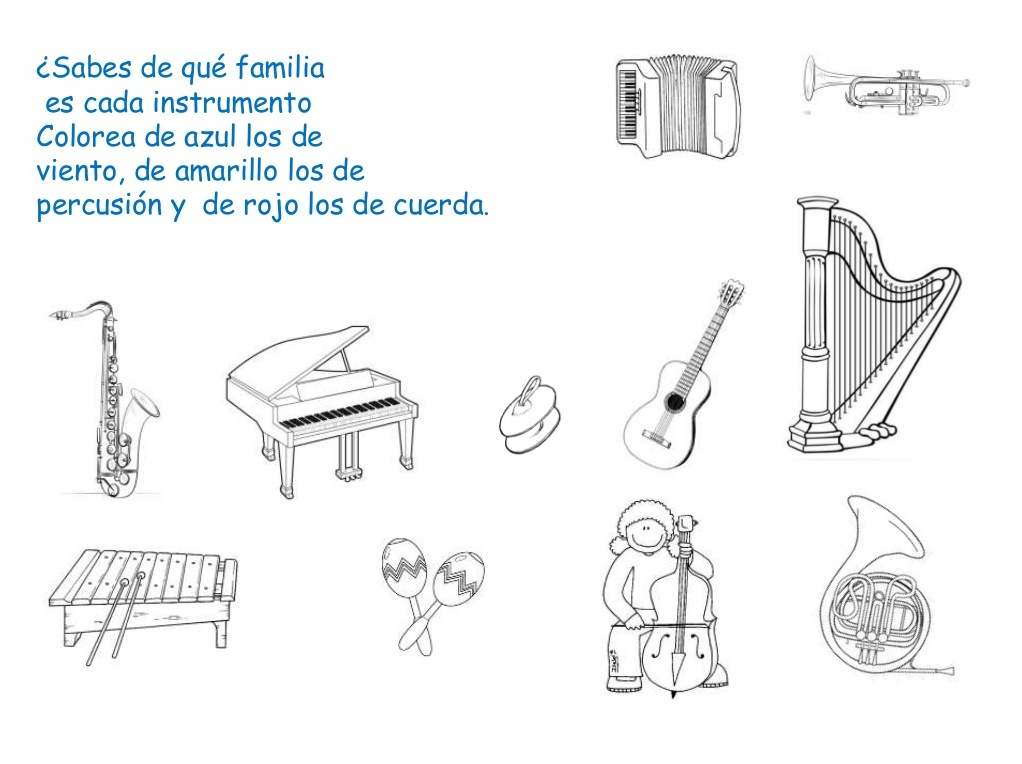 MÚSICA MARQUÉS : FICHAS DE INSTRUMENTOS PARA COLOREAR