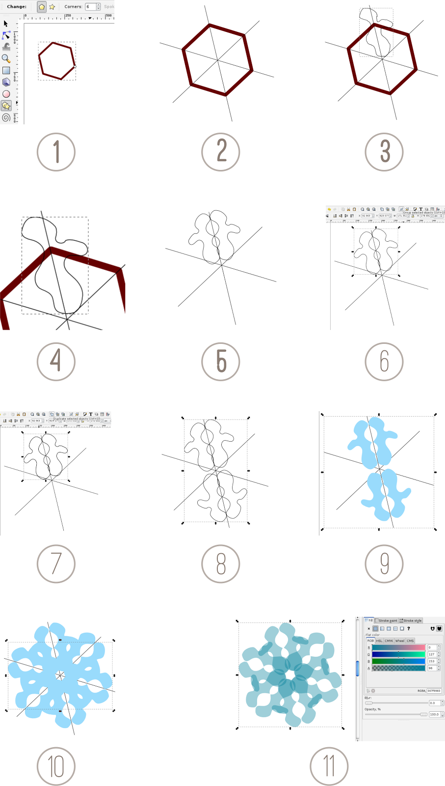 postcards from heidelberg: inkscape snowflake tutorial