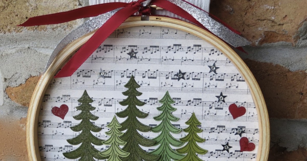 Stamping with Nanna: Pine Trees Hoop Project