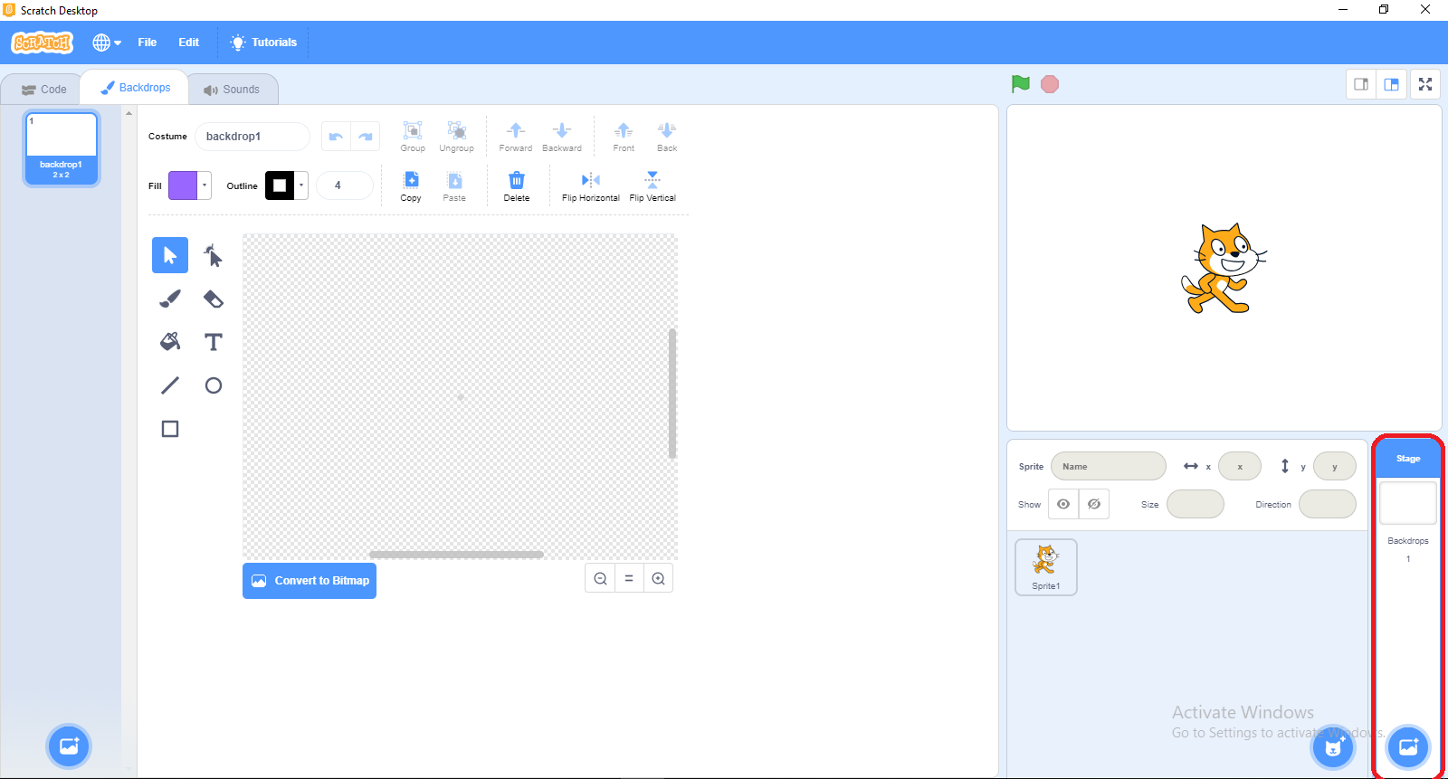 Penjelasan Tab Bar (Bagian Costumes) Pada Scratch | Void Code