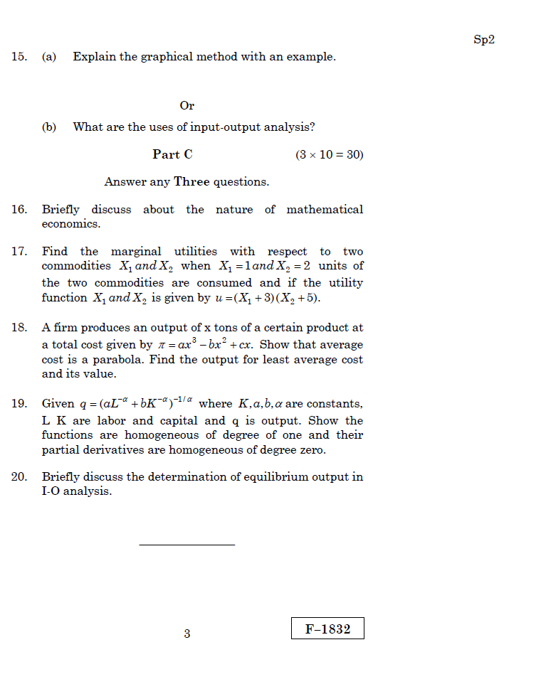 Alagappa University M.A. Economics MATHEMATICAL ECONOMICS APRIL 2019 ...