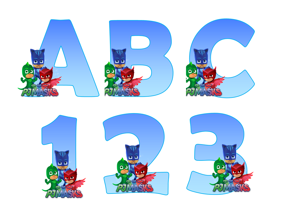 Kits imprimibles gratis : Abecedario PJ Masks