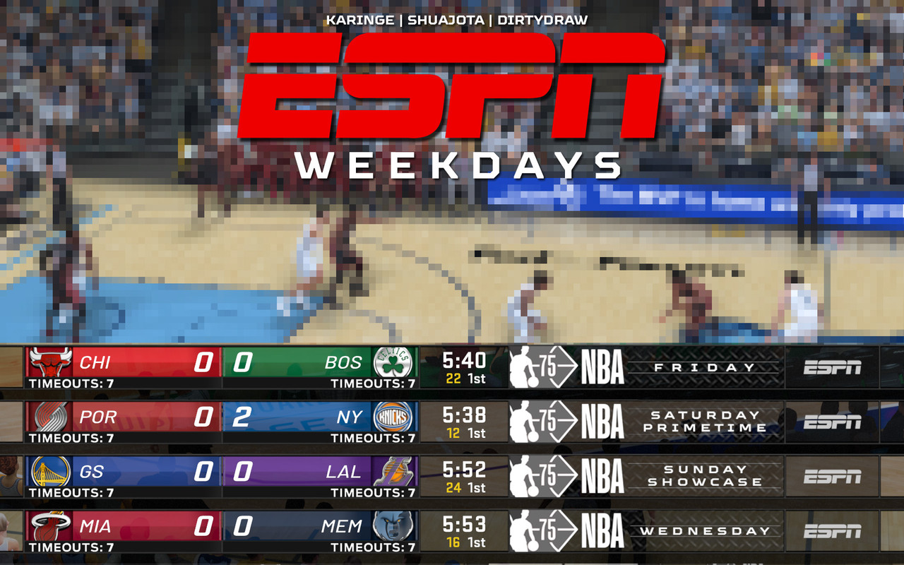 NBA 2K22 Official ESPN 2022 Scoreboard Weekdays by Shuajota, dirtydraw ...