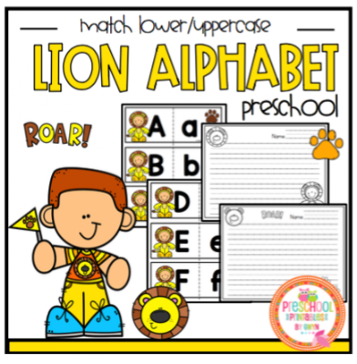 Lion Alphabet Cards (2 part match upper with lowercase) ~ Preschool ...