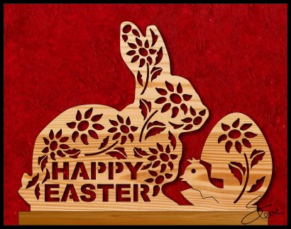 Easter Bunny and Chick Scroll Saw Pattern.