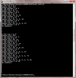 TESTHEAD: Exercise 33: While Loops: Learn Ruby the Hard Way: Practicum