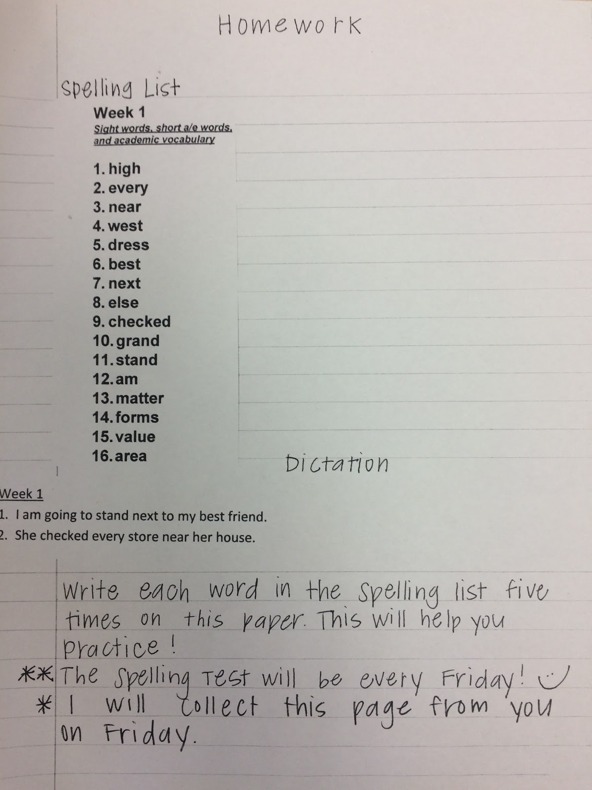 Ms. Hill's Third Grade: Spelling List for Test Tomorrow