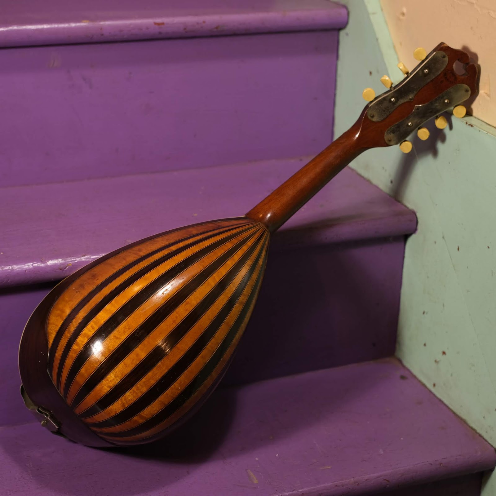 1890s Bruno Fancy Bowlback Mandolin