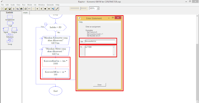 Flowchart Mengkonversi Kilometer (km) dan Meter (m) Kedalam Centimeter ...