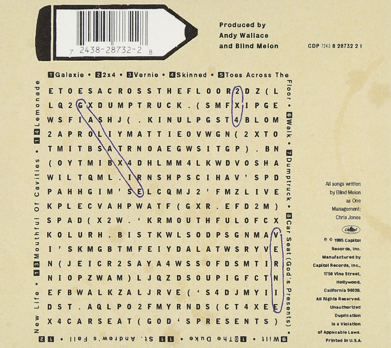 Classic Rock Covers Database: Blind Melon - Soup (1995)