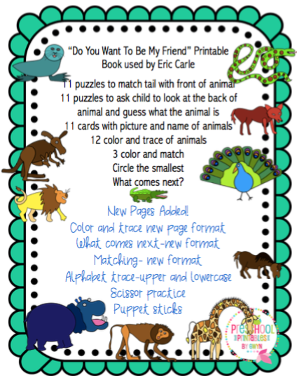 Do You Want to Be My Friend? (Updated) ~ Preschool Printables