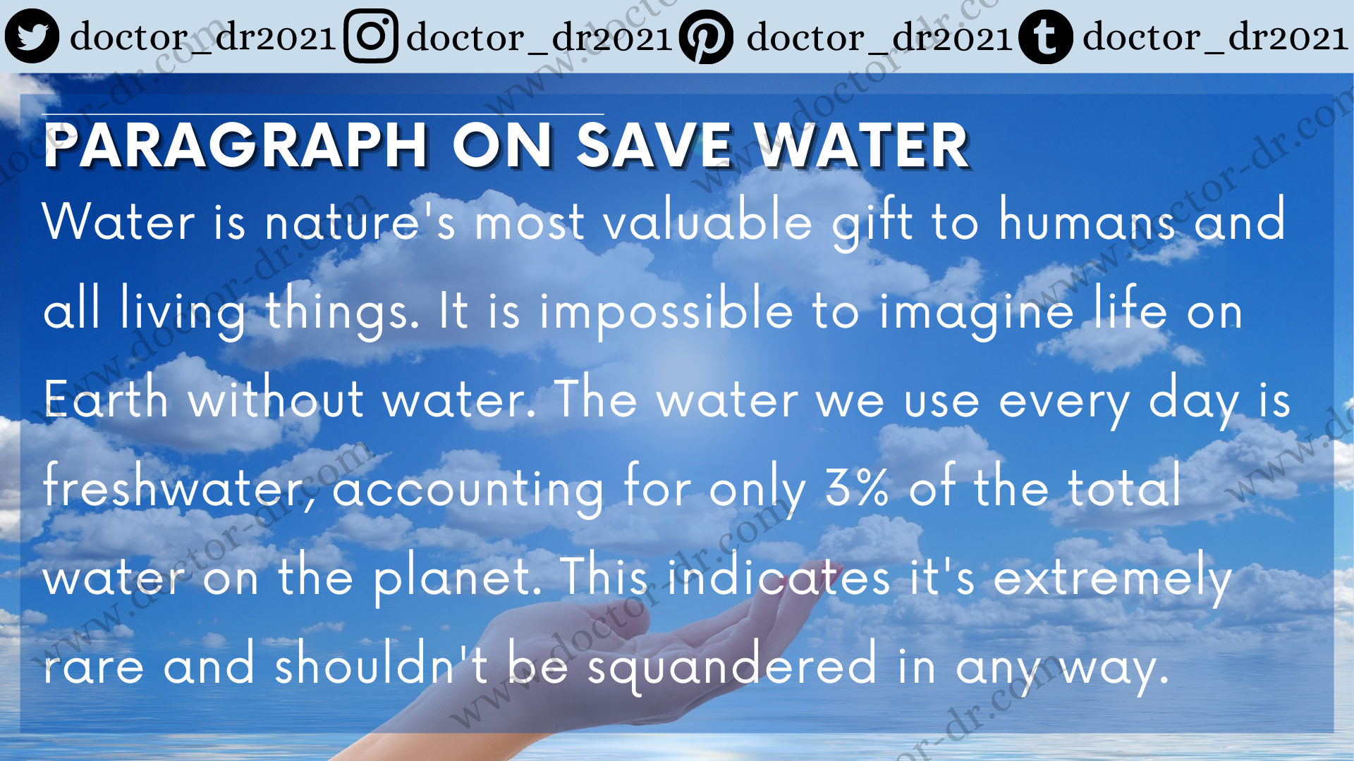 (Short essay) Paragraph Writing about Water Essay on Save Water and ...