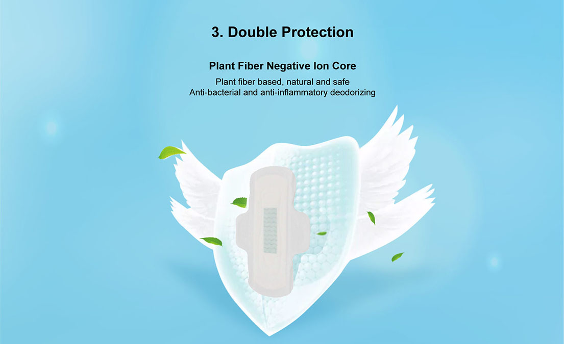 Angels Secret sanitary napkin with Anion (negatif ions).