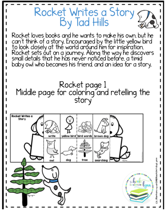 ROCKET WRITES A STORY BOOK UNIT AND CRAFT ~ Book Units by Lynn