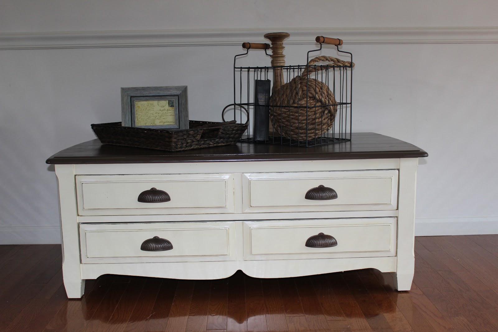 (re)purpose::(re)finish::(re)store: Two-Tone Distressed Coffee Table ...